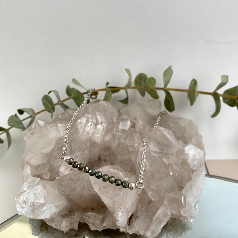 Pulsera Pirita plata y piedra natural – Sumaq Design